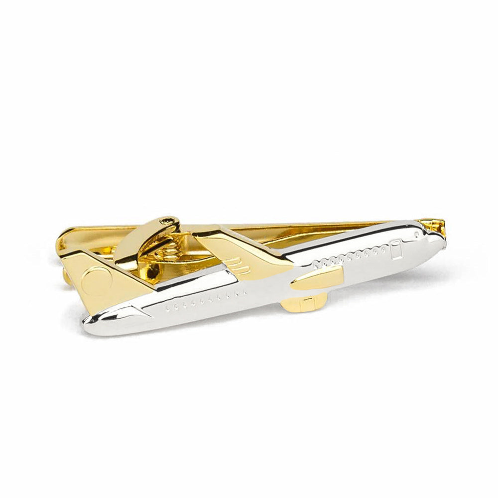 Airplane Tie Clip - Jumbo Jet (Gold & Silver) — That Bloke