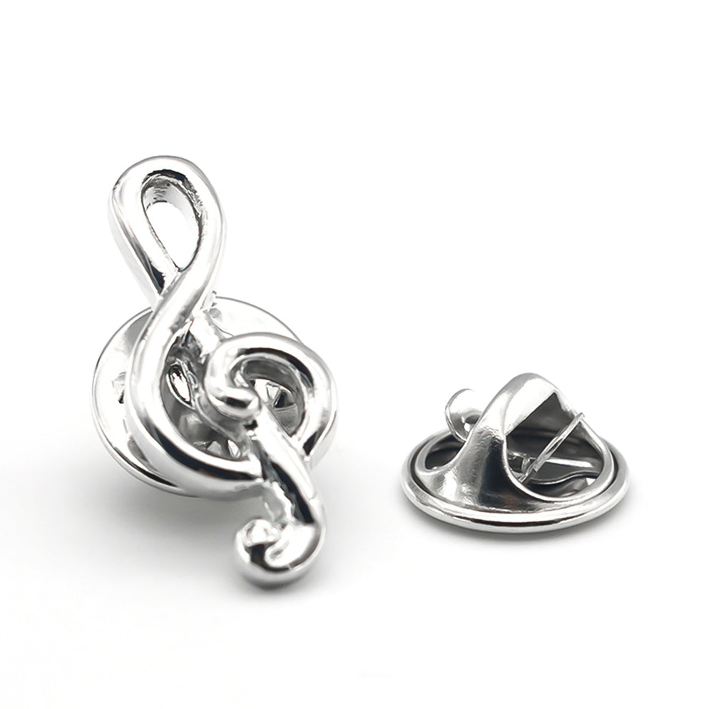 Music Note Brooch for Men - Treble Clef (Silver) — That Bloke
