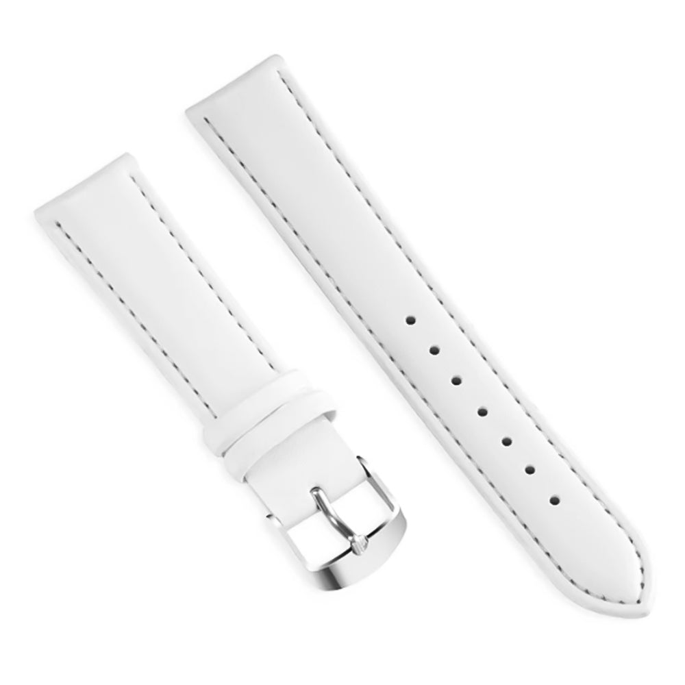 Watch Strap 22mm - White Smooth Padded with White Stitching — That Bloke